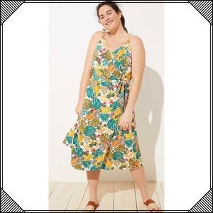 LOFT | Dresses | Loft Plus Loft Beach Tropical Wrap Midi Dress Nwt ...